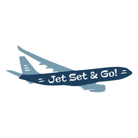 Diseño Png Y Svg De Avión Azul Con Las Palabras Jet Set Y Súbete Para