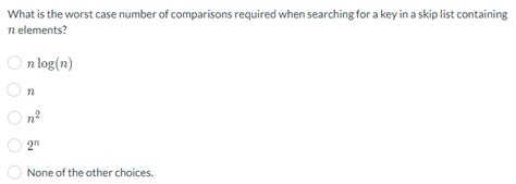 solved what is the worst case number of comparisons required
