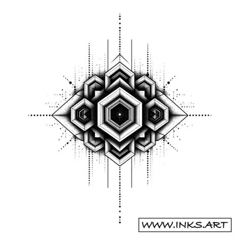 Tattoo Design Binary Code Transformed Into Hexagons Style Geometric