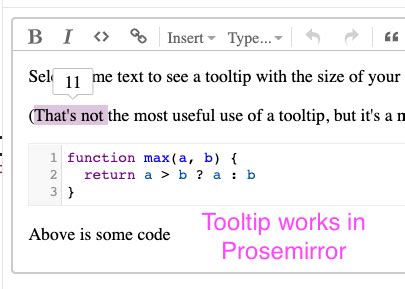 Codemirror Integration And Selections Discuss Prosemirror