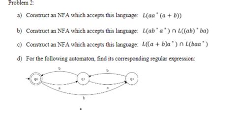 Solved A Construct An NFA Which Accepts This Language Chegg
