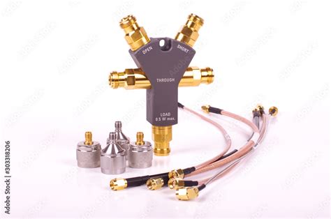 Professional Electronics RF VNA Calibrator Tool Isolated On The White Background Stock Photo