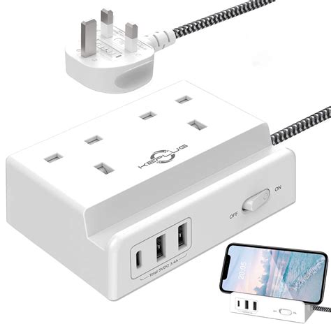 Buy Way Extension Lead With Usb C Slots Multi Plug Extension Sockets With Usb A Usb C