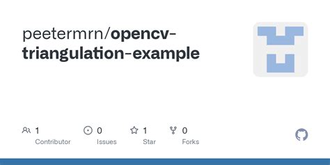Github Peetermrn Opencv Triangulation Example