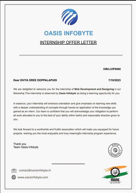 Oasisinfobyte Oasisinfobyte Webdevelopmentinternship Doppalapudi Divya Sree