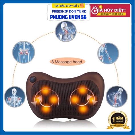 Gối Massage Cổ Vai Gáy Hồng Ngoại 8 Bi 2 Chiều Máy Massage Body Giúp