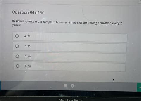 Question 84 Of 90 Resident Agents Must StudyX