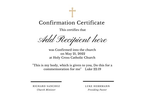 Editable Certificate Of Confirmation Religious Gold Certificate Confirmation Certificate