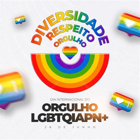 Social Media Dia Internacional Do Orgulho LGBTQIAPN PSD Editável