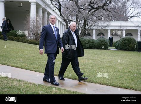 U S President George W Bush Walks With Vice President Dick Cheney To