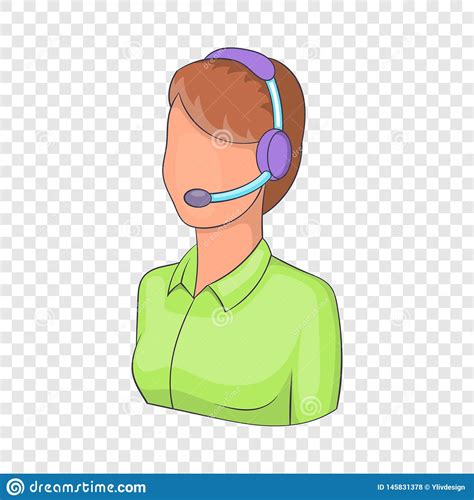 cone Do Operador Da Mulher Estilo Isom trico Ilustração do Vetor