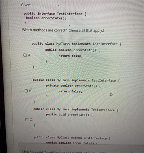 Solved Given Public Interface Test Interface Boolean