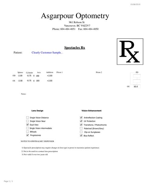 Prescription Glasses Chart At Jack Oconnell Blog