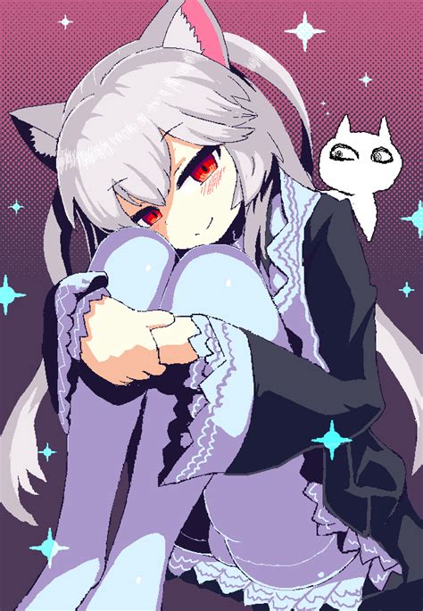 Safebooru 1girl Al Bhed Eyes Animal Ears Animated Animated  Black