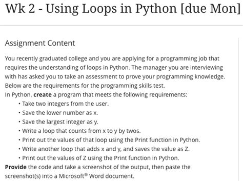 Solved Wk 2 Using Loops In Python Due Mon Assignment