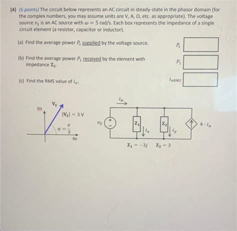 Solved (4) (6 points) The circuit below represents an AC | Chegg.com