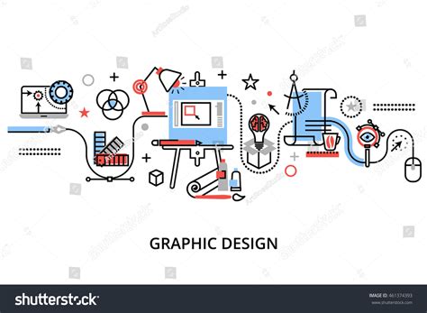 Modern Flat Thin Line Design Vector Stock Vector Royalty Free