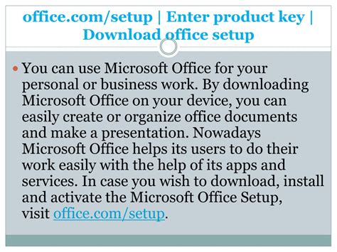 PPT Office Com Setup Enter Product Key Download Office Setup PowerPoint Presentation ID