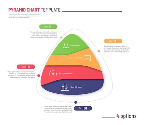 Modelo de infográfico vetorial em forma de pirâmide triangular dividida por partes Vetor Premium