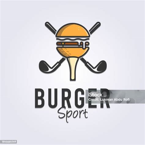 Sport Burger Golf Burger Logo Vector Illustration Design Creative Logo