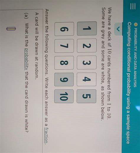 Solved PROBABILITY AND DATA ANALYSIS Computing Conditional Chegg