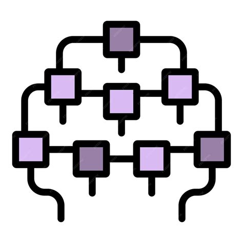 Premium Vector Company Scheme Icon Outline Vector Flow Chart Diagram Element Color Flat