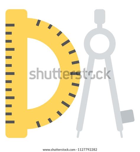 Drafting Tools Geometry Compass Degree Square Stock Vector Royalty