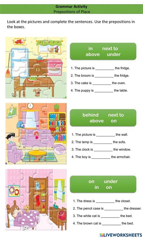 Prepositions Of Place Online Exercise For Second Prepositions