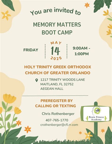 Memory Matters Boot Camp One Senior Place