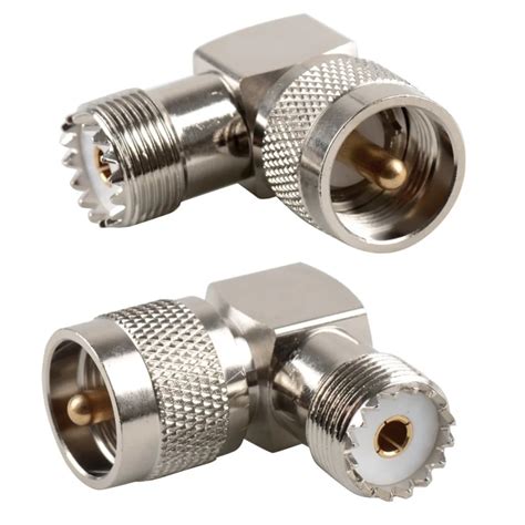 1PC 90 Degree UHF Plug Male PL259 To SO239 Female Jack Connector Right