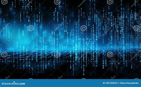 Binary Code On A Dark Blue Background Stock Image Image Of Tech Modern 305705095