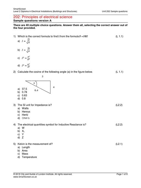 2365 202 Mock Paper 1 Pdf Series And Parallel Circuits Volt