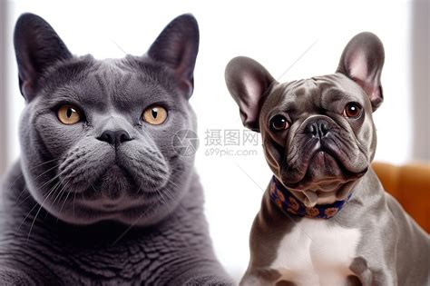 猫猫和狗狗凝视镜头高清图片下载 正版图片600158852 摄图网
