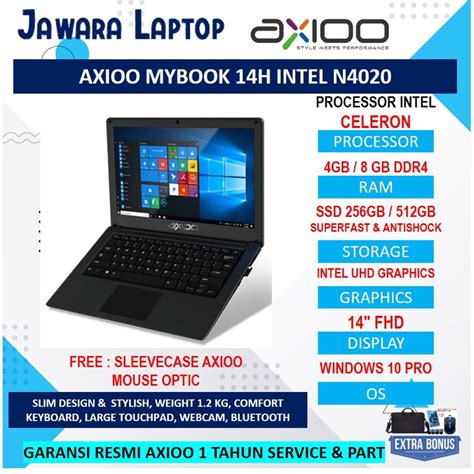 Jual Laptop Murah Axioo Mybook H Intel Celeron Dc N Ssd Fhd Win Pro Grey Sekolah