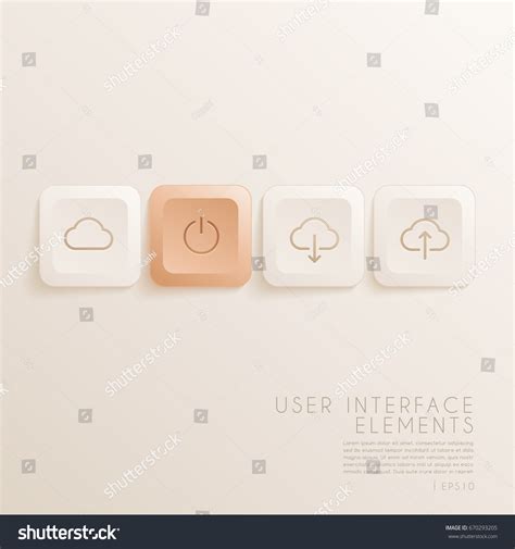Modern Ui Button Set Vector Illustration Stock Vector Royalty Free