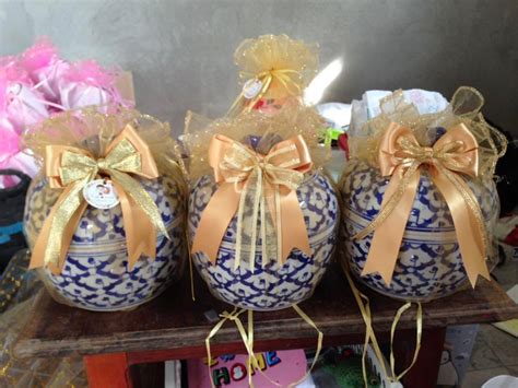 โถจีบลายคราม ขนาด เซรามิคลำปาง ของชำร่วย ปลีก ส่ง