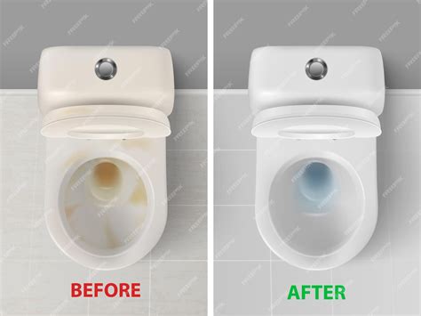 Vecteur 3d Réaliste Toilette En Céramique Blanche Propre Et Sale Dans