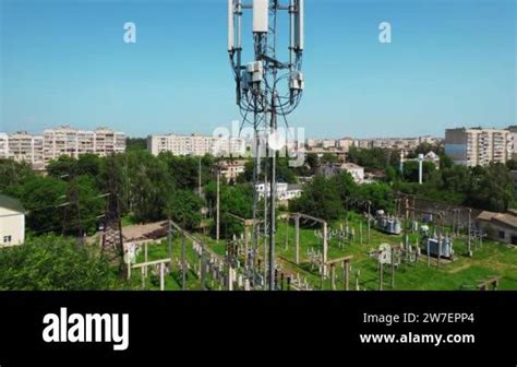 Transformers Utility Towers And Power Lines Cover The Grounds Of An