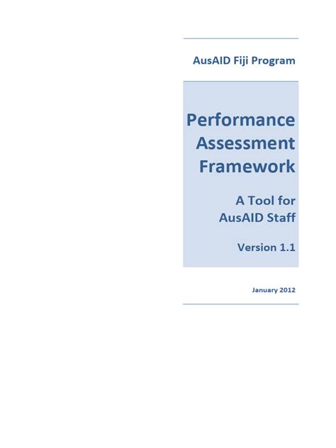Performance Assessment Framework Ausaid Fiji 2012 Pdf Evaluation Aids
