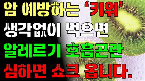 키위 효능 믿고 먹었는데 목이 간지럽고 호흡이 가빠진다 방치하면 심장이 멈출 수 있습니다 함께 먹으면 좋은 음식도 알고