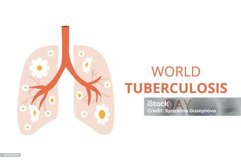 세계 결핵의 날 배너 템플릿입니다 질병에 대한 인식 벡터 평면 그림입니다 3월에 대한 스톡 벡터 아트 및 기타 이미지 3월 개념 건강관리와 의술 Istock