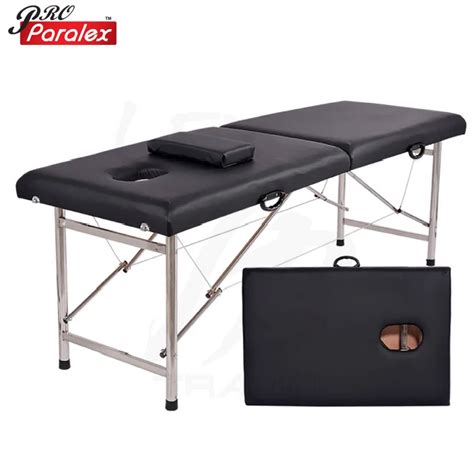 Aluminium Portable Massage Bed Without Headrest Black Colour Mt 4200