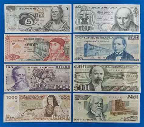 Set Billetes Mexico 1 Al 100000 70s 80s And 90s Envío Gratis