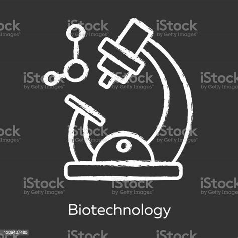 생명 공학 분필 아이콘입니다 생명 공학 분자 생물학 현미경 및 분자 실험실 연구 화학 실험실 장비 생화학 생명 공학 절연 벡터