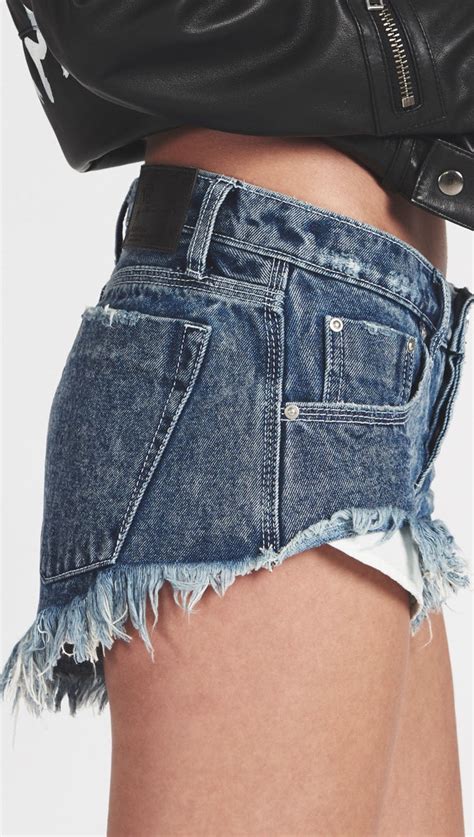 One Teaspoon Low Waist Bonita Denim Shorts Blue Society L Shopaa