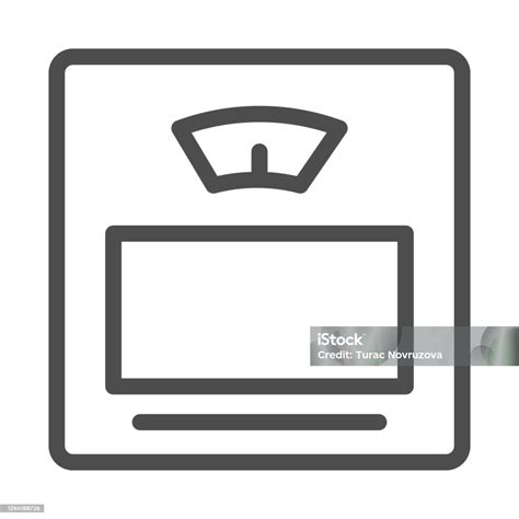 縮放線圖示測量設備概念白色背景上的浴室數位比例標誌用於移動概念和網頁設計的輪廓樣式的主頁刻度圖示向量圖形向量圖形及更多人體圖片 Istock