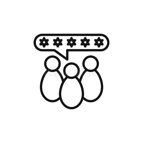 Customer Product Rating Icon 2 Outline Collection In Black And On White Background Stock