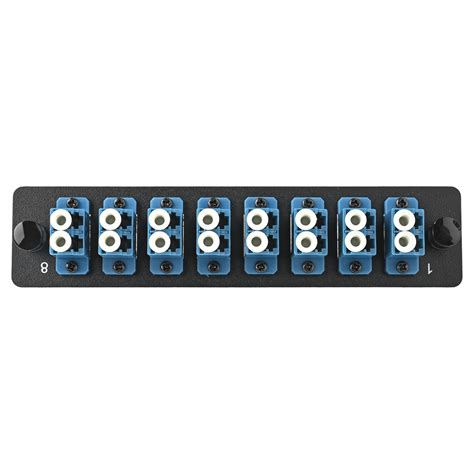Lgx Fiber Adapter Panel With 8 Lc Duplex Adapters Os2 Upc Blue