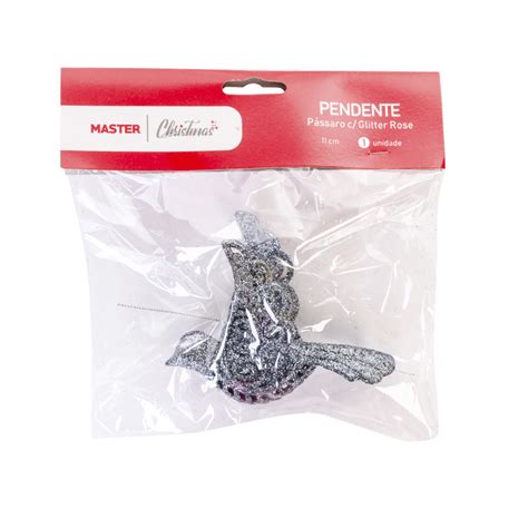 Enfeite Pendente Pássaro Glitter