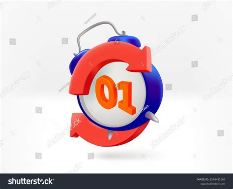 Alarm Clock Arrows Count 3d Vector Stock Vector Royalty Free